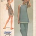 Simplicity 9427 1970s Misses Cover up Tunic and Pants Pattern Criss ...