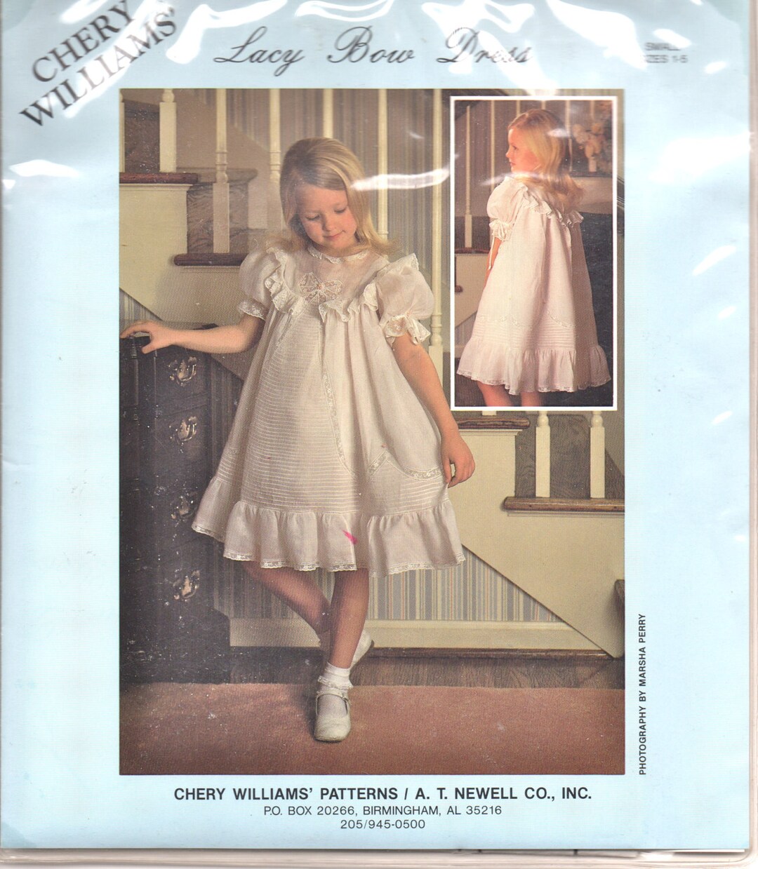 Chery Williams 1980s Girls Lacy Bow Dress Pattern Victorian Style Puff ...