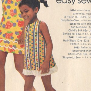 Simplicity 5052 1970s Toddlers Jiffy Criss Cross Dress Bloomers Pattern ...