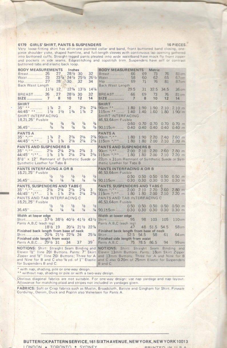 1970s Betsey Johnson Butterick 6179 Childs High Waist Pants | Etsy