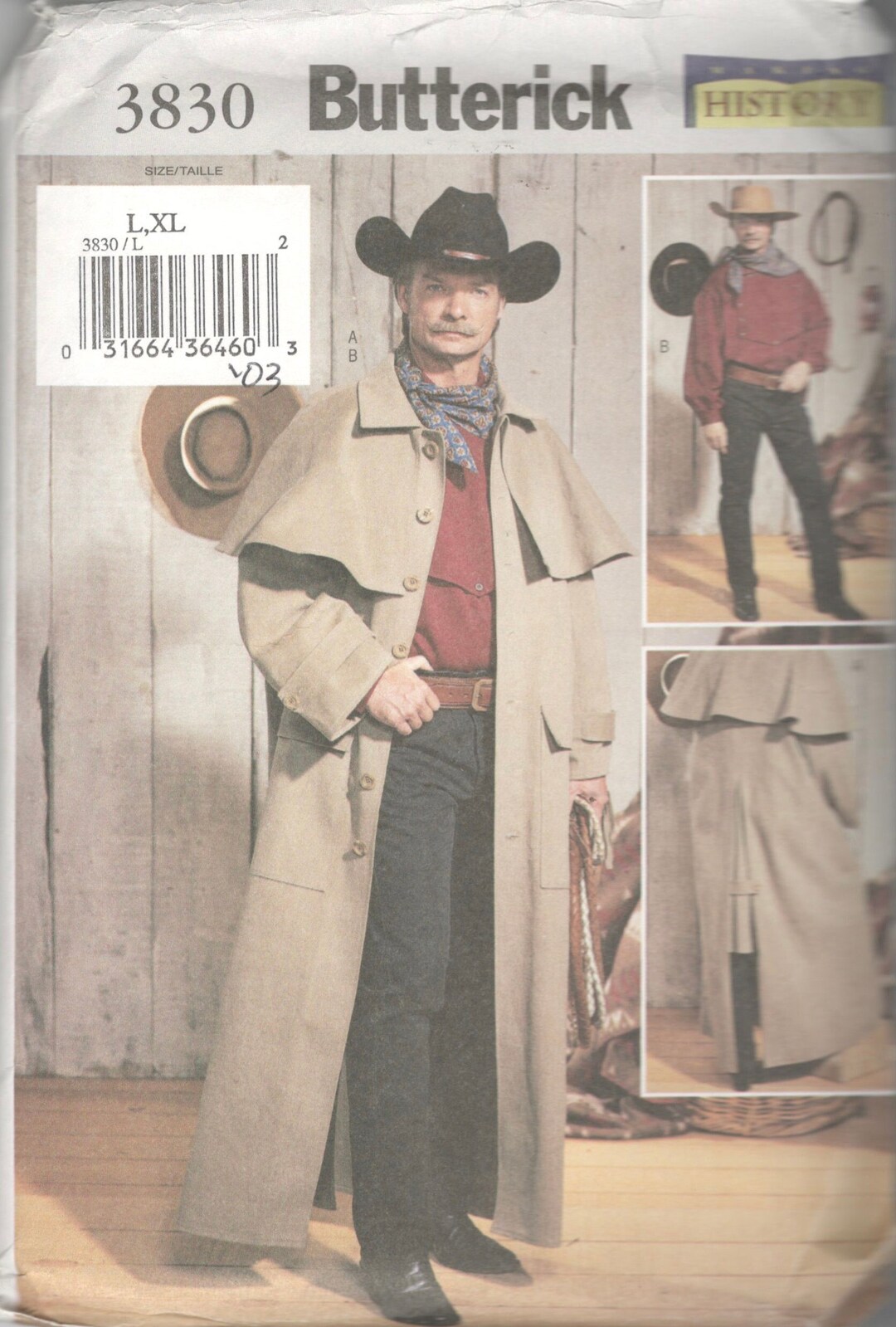 Butterick 3830 Making History Western Capelet Duster and Pullover Shirt ...