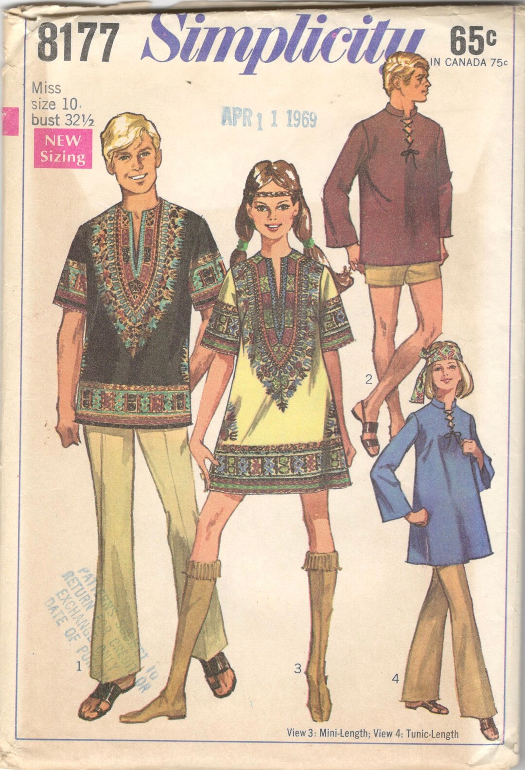 Simplicity 8177 Mini Dress DASHIKI Tunic Pattern Afrocentric Womens ...