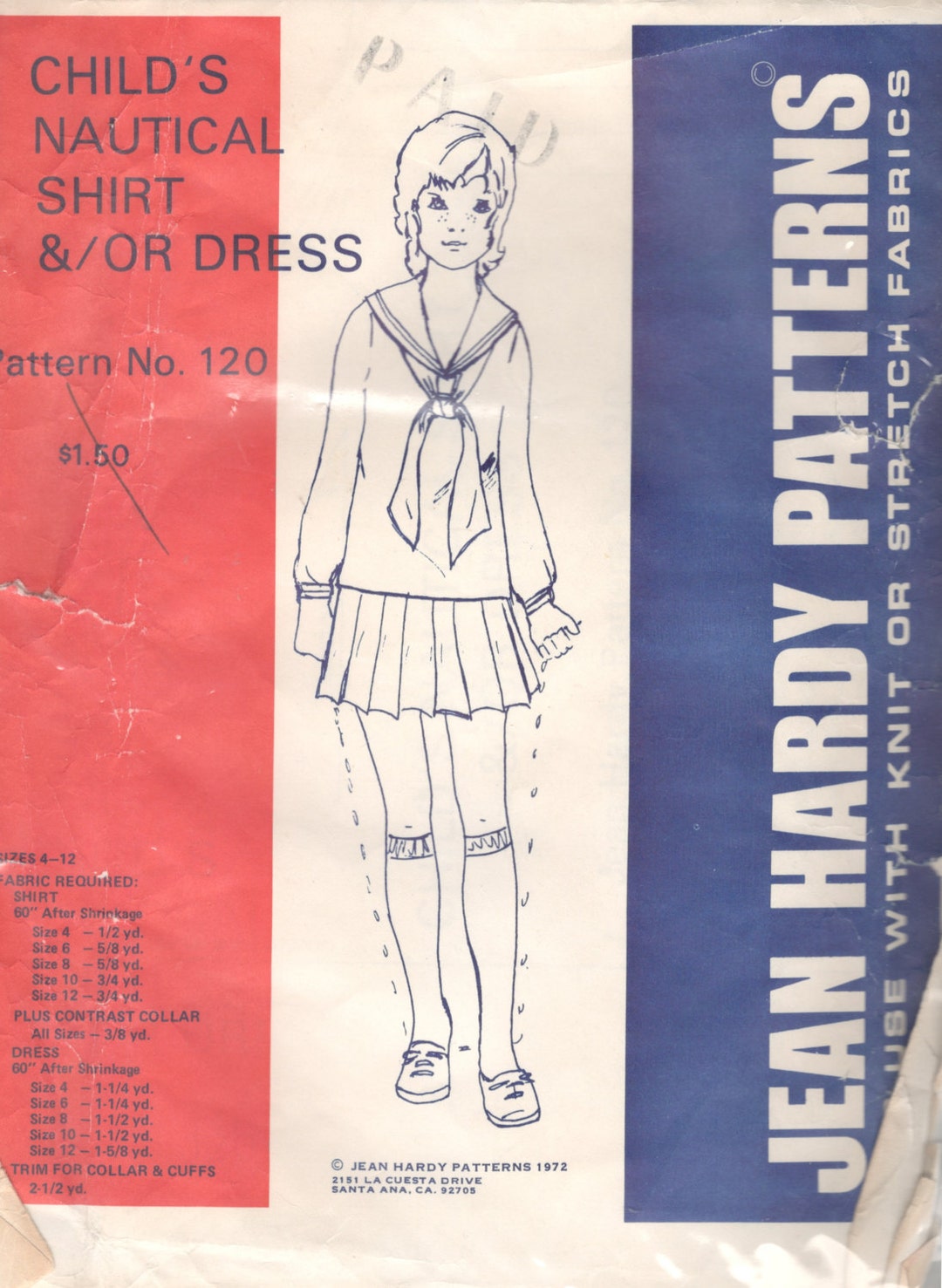 Jean Hardy 120 Girls Nautical Shirt and Dress Patten Ala Sailor Moon ...