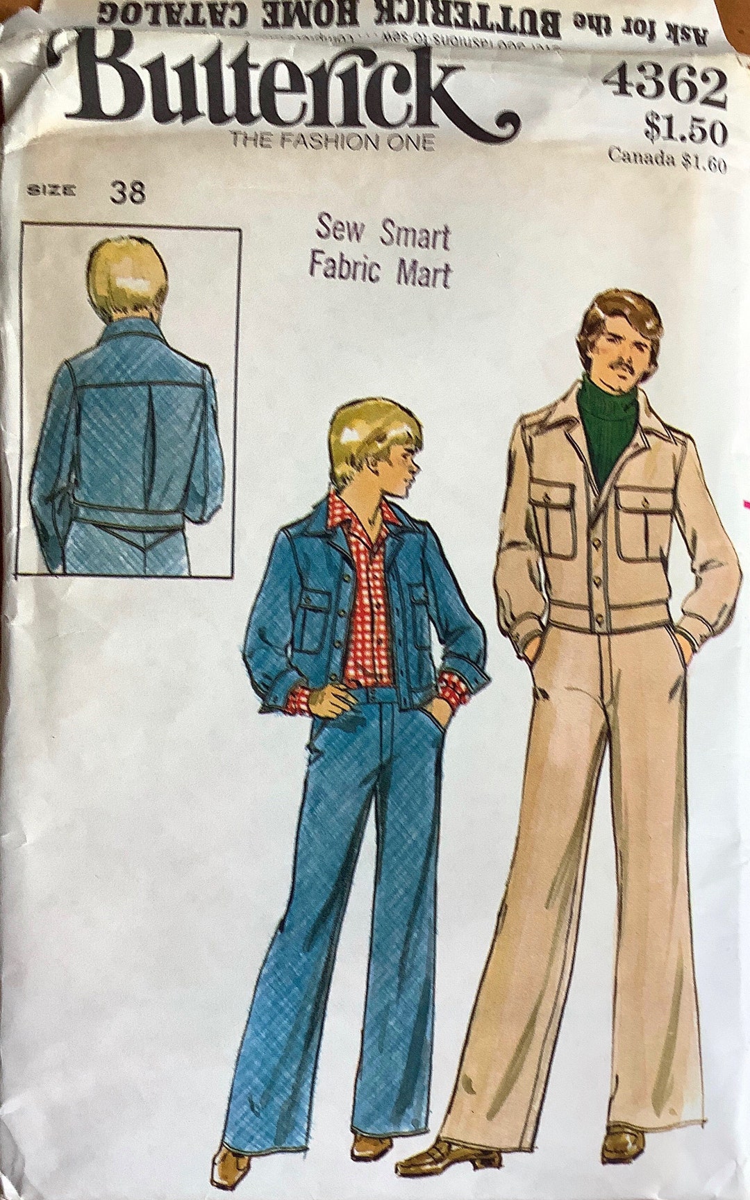 Butterick 4362 Western Style Jean Jacket and Close Fitting Flared Pants ...
