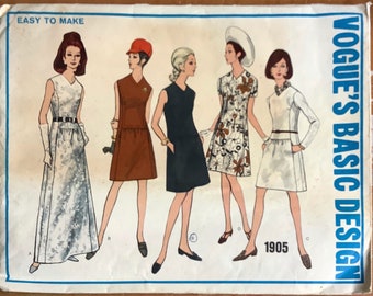 1960s Butterick 5368 Whirl Away Dress Pattern Wrap Dress Scoop Neck ...