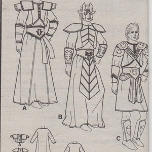 Simplicity 4085 0622 0768 Mens Elven Warrior Costume Pattern Medieval ...