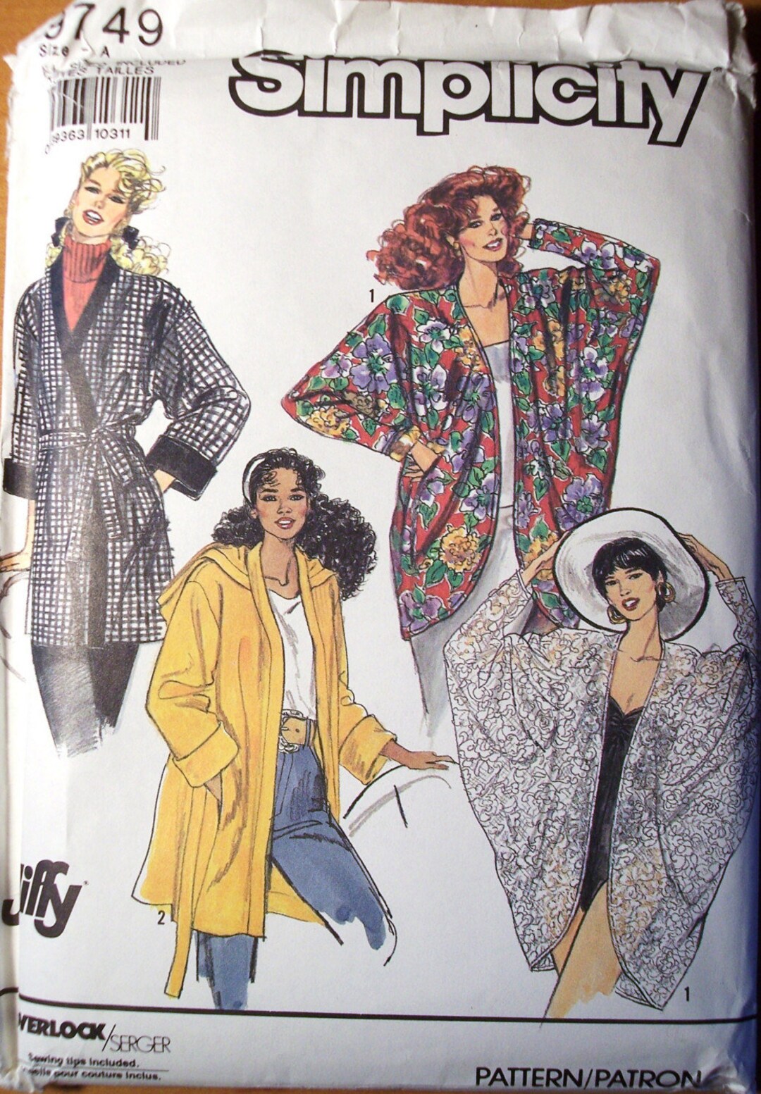 Simplicity 9749 Misses Loose Fitting Cocoon Kimono Jacket Pattern Beach ...