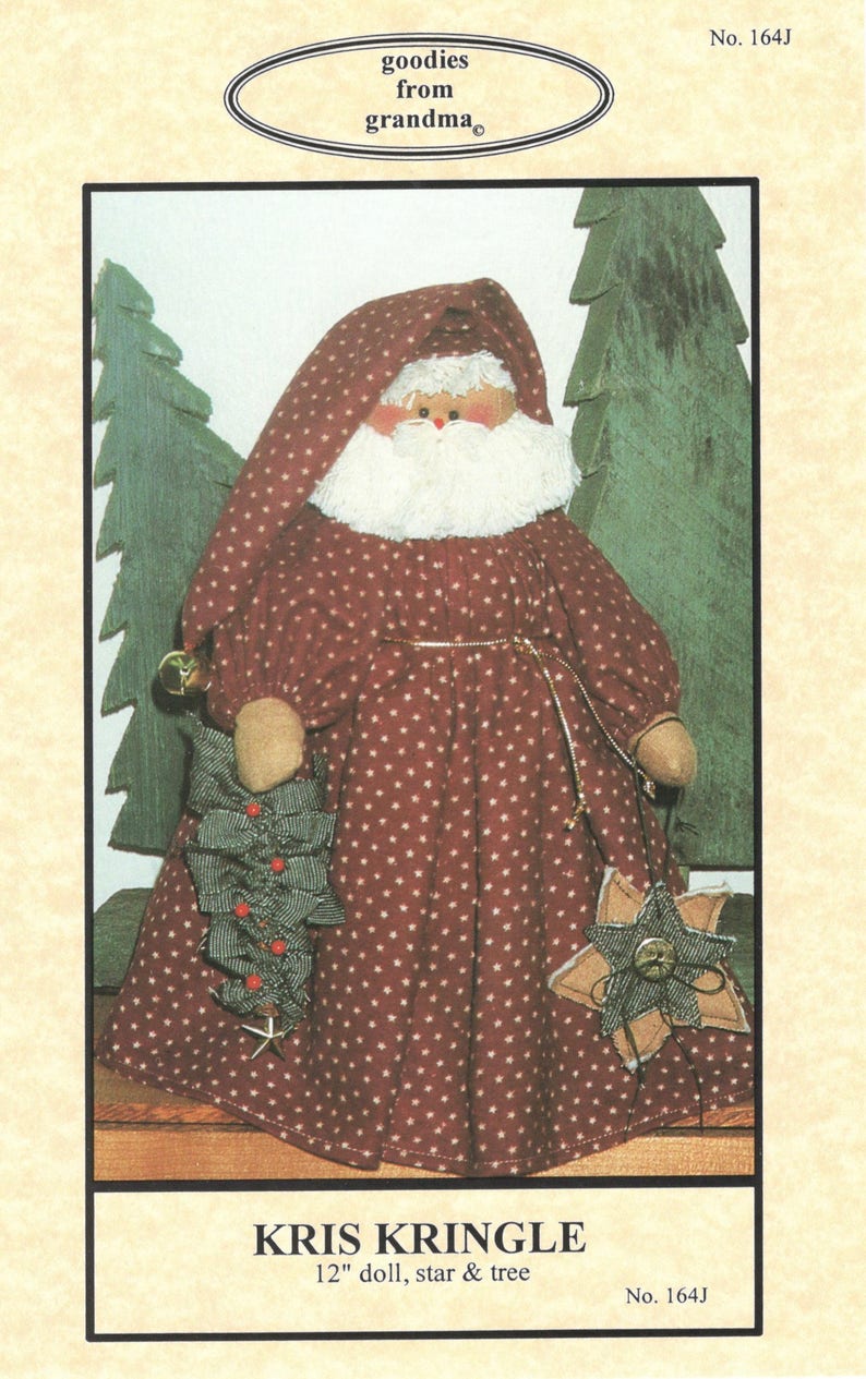 Goodies from Grandma 164J 12 Inch Kris Kringle Santa Doll | Etsy
