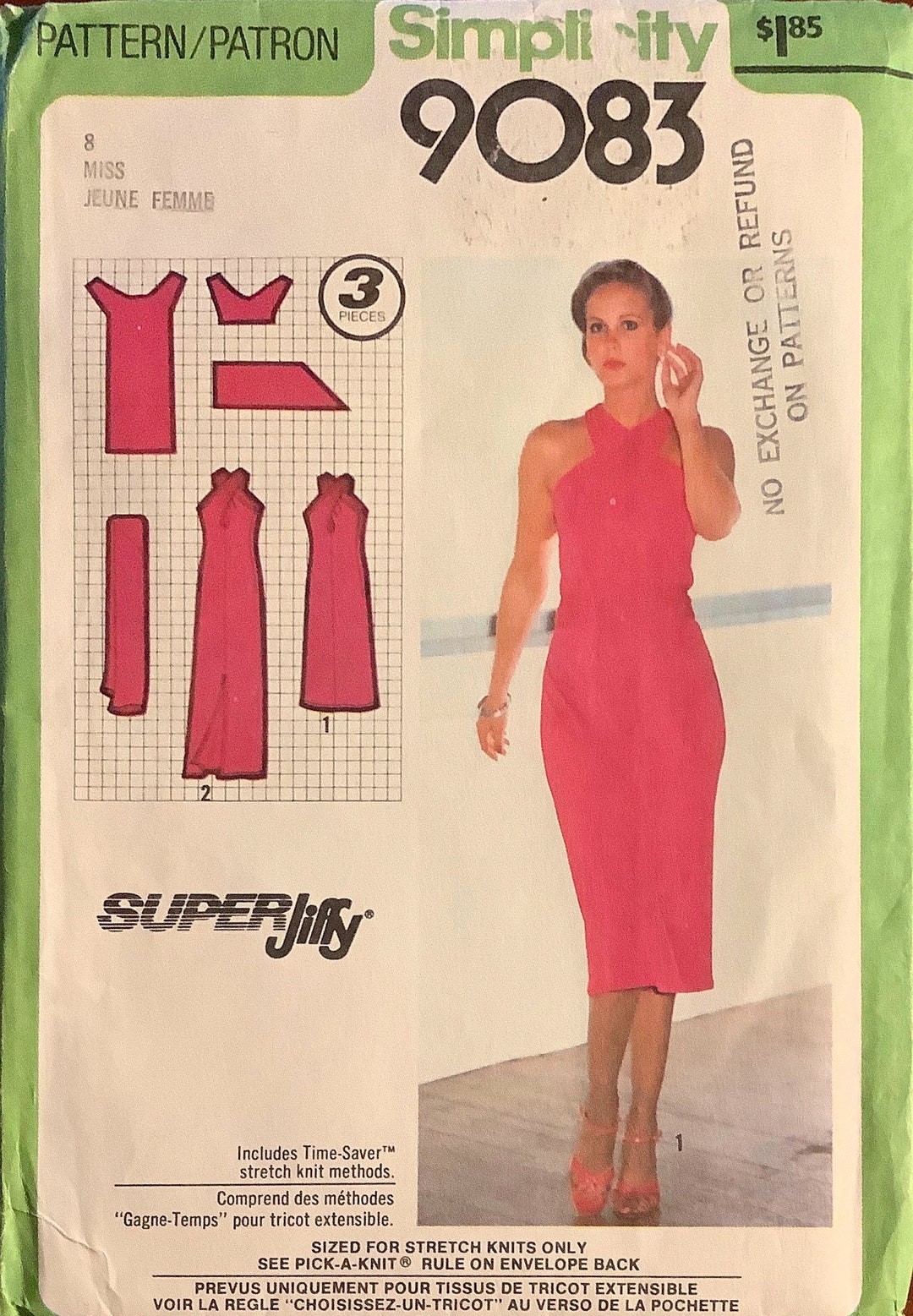 1970s Simplicity 9083 Super Jiffy Criss Cross Dress Pattern for Knits 2 ...