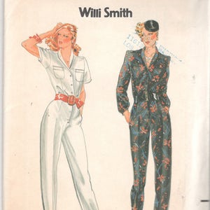 1980s Butterick 6680 Willi Smith Misses Disco Jumpsuit Pattern Womens ...