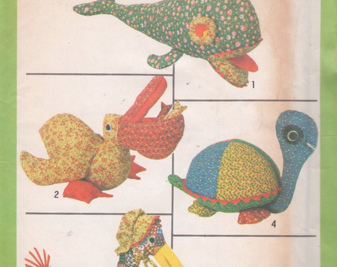 Simplicity 5331 1970s Set of Stuffed Toys Pattern Including Sit Upon ...