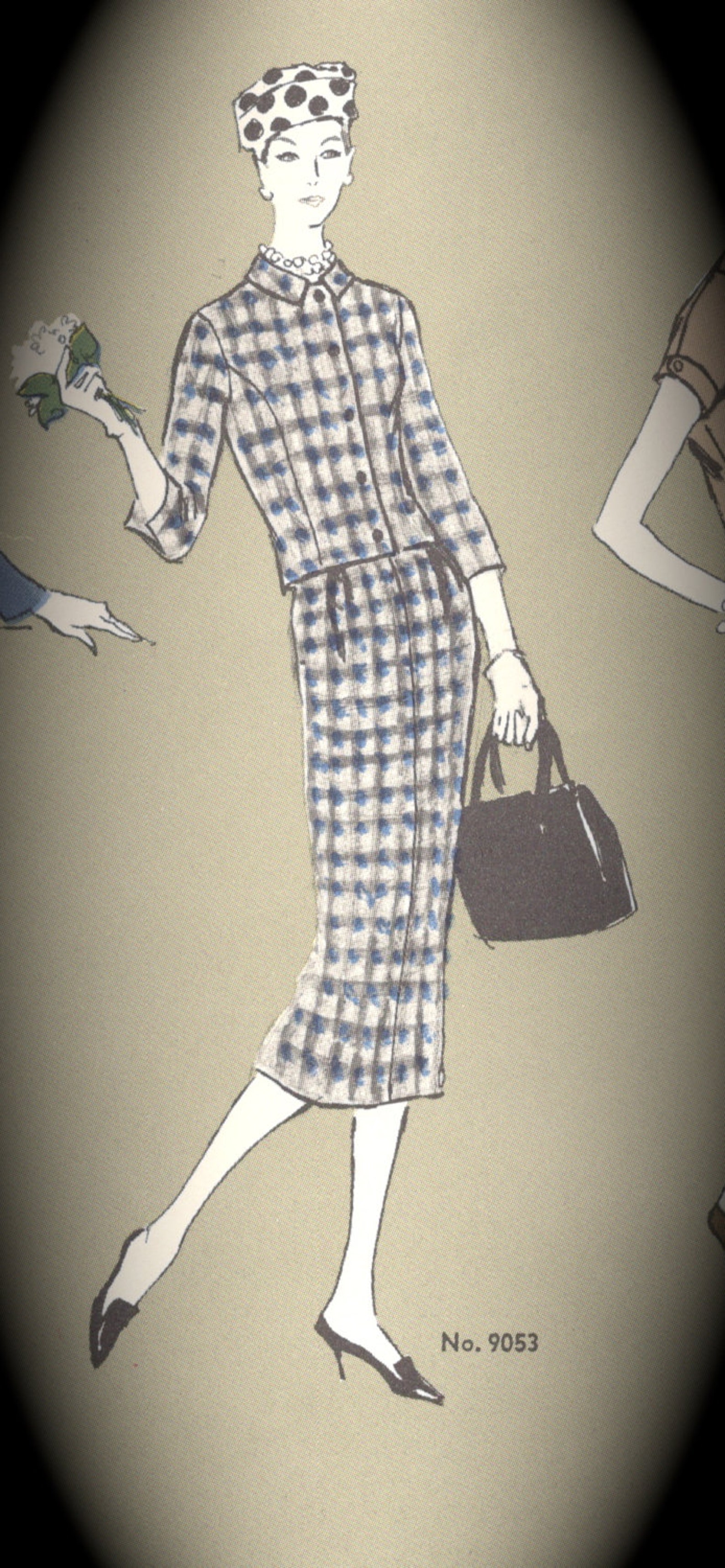 Vogue 9053 1950s Misses Slim V Front and Back Dress and Jacket Pattern ...