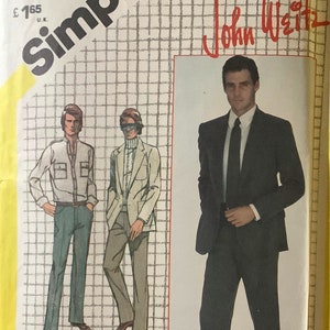 Simplicity 9791 1980s John Weitz Mens Jacket and Pants Pattern Designer ...
