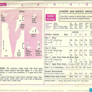 Simplicity 7535 1960s Misses A Line Dress Pattern Architectural ...