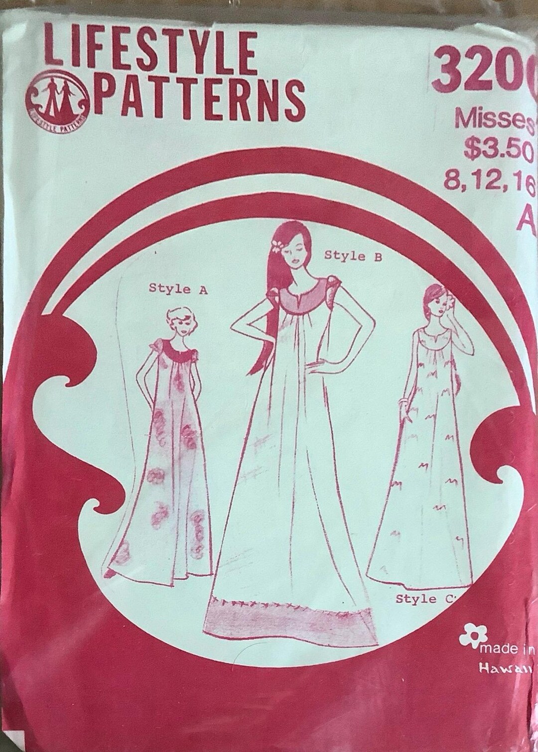 Lifestyle Patterns 3200 1970s Sleevless Muu Muu Pattern Contrast Yoke ...