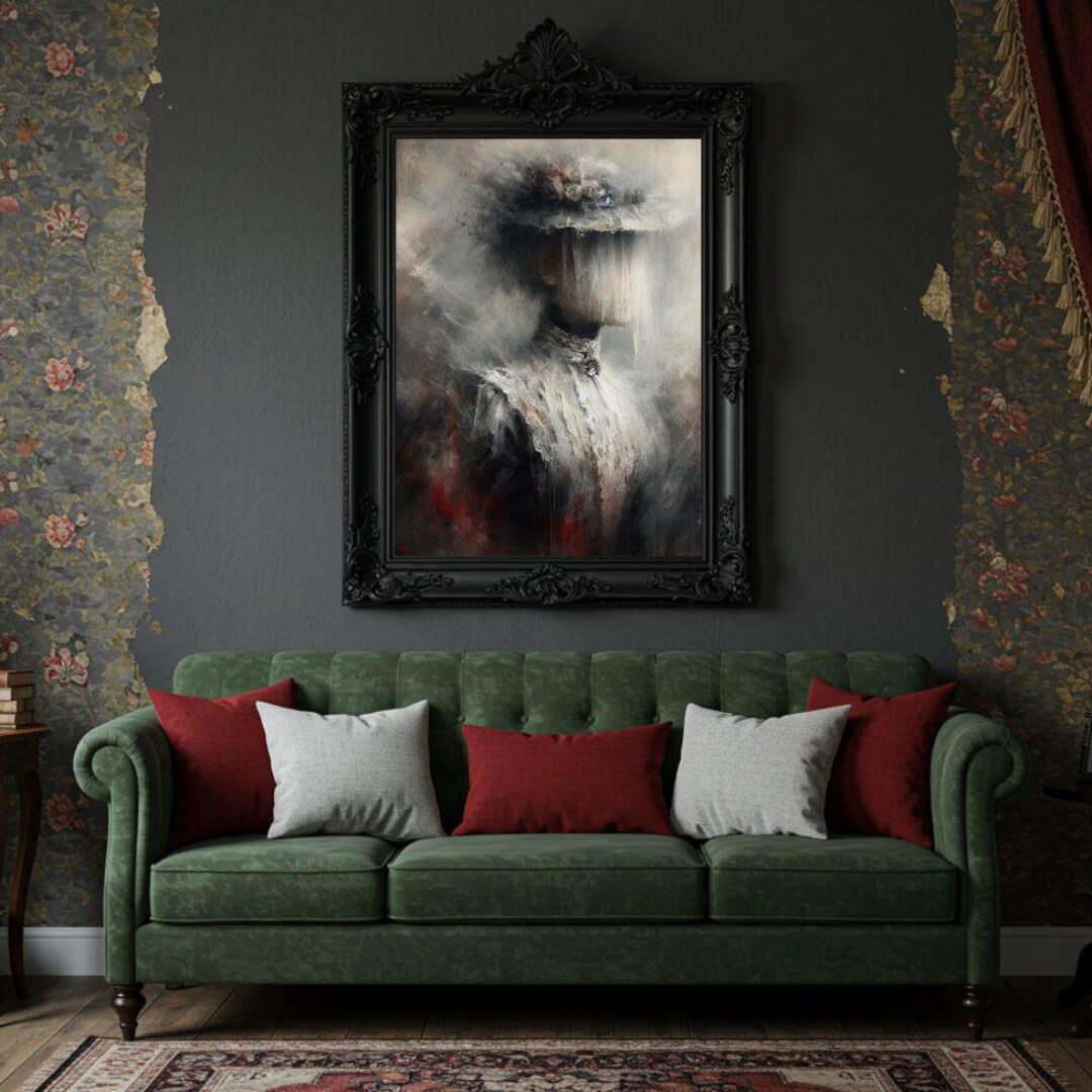 Faceless Victorian Woman Portrait: Gothic Dark Academia Wall Art - Etsy