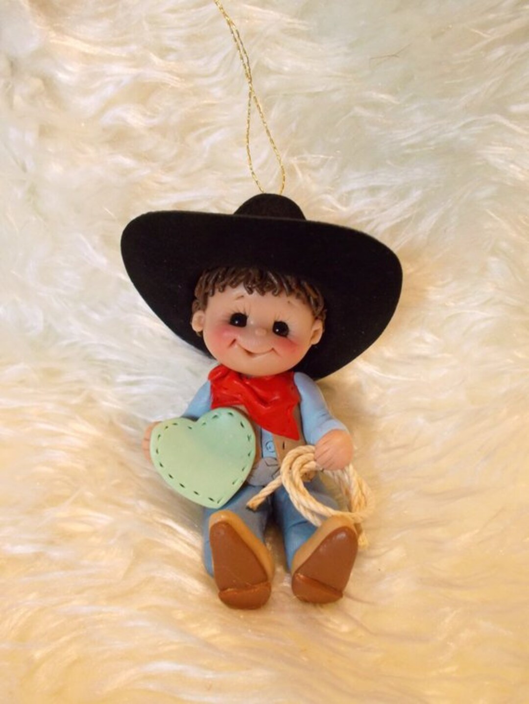 COWBOY CAKE TOPPER: Handcrafted Polymer Clay Cowboy Birthday Cake ...