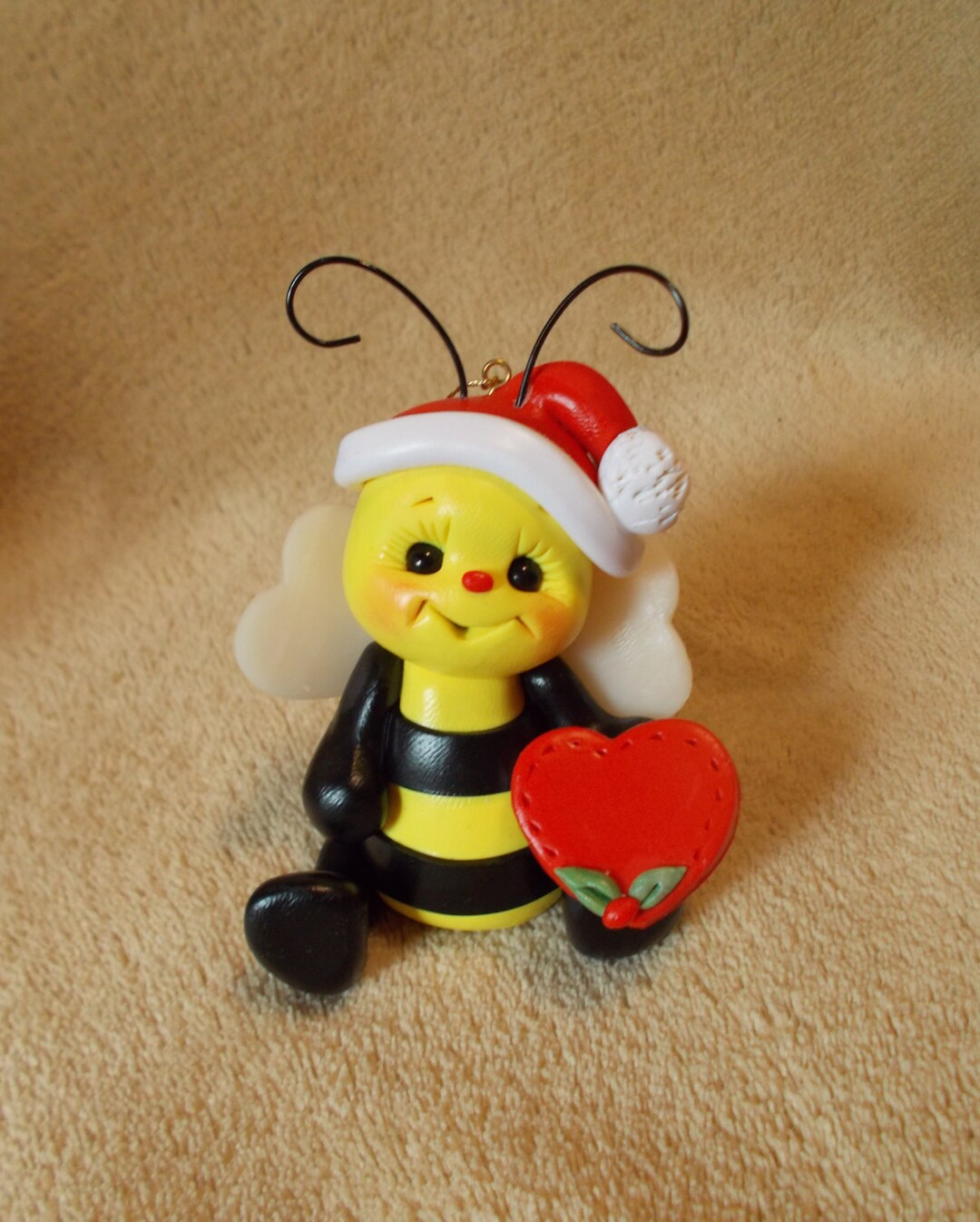 BEE CHRISTMAS ORNAMENT: Bumble Bee Polymer Clay Personalized Gift ...