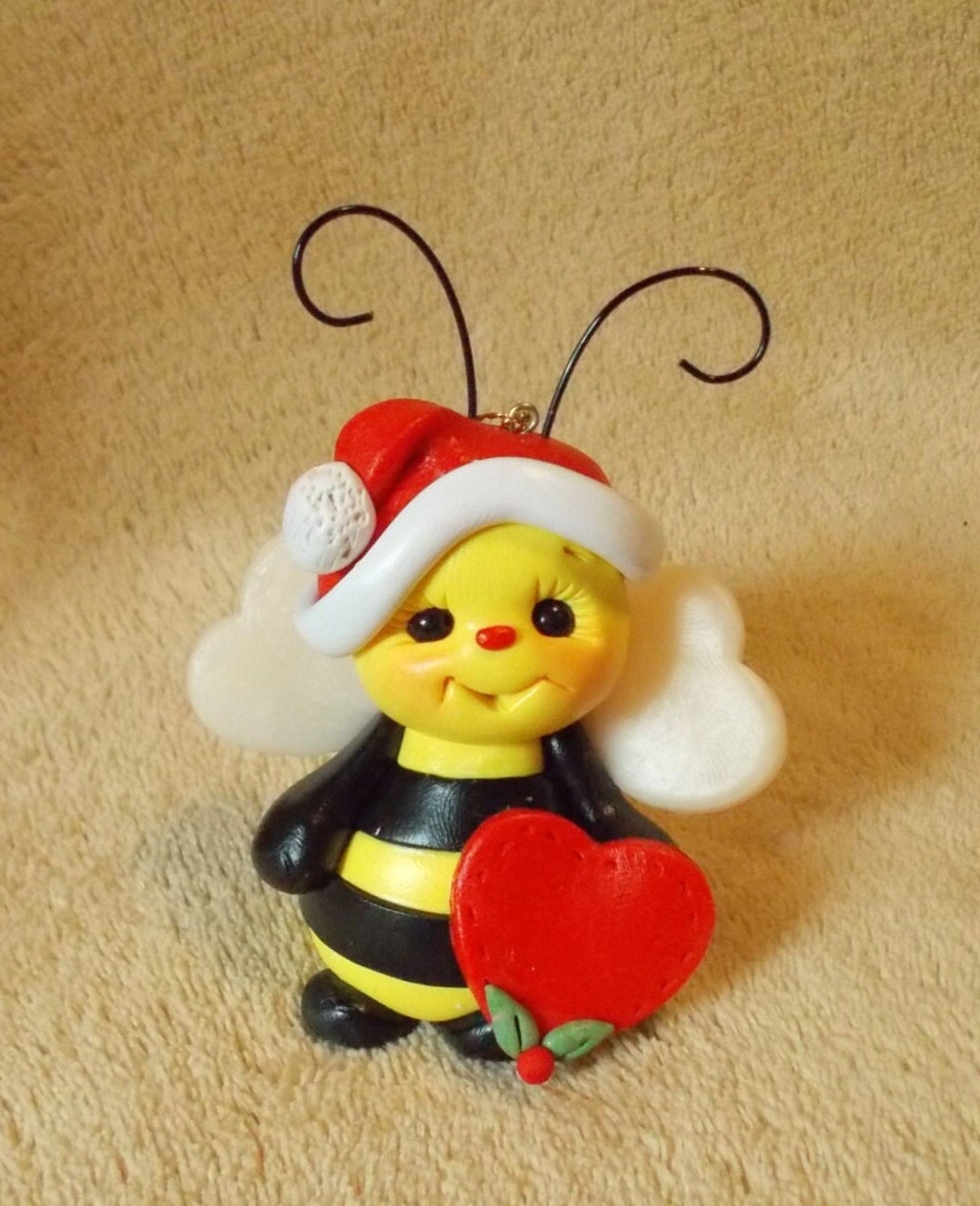 BEE CHRISTMAS ORNAMENT: Bummble Bee Christmas Ornament, Polymer Clay ...