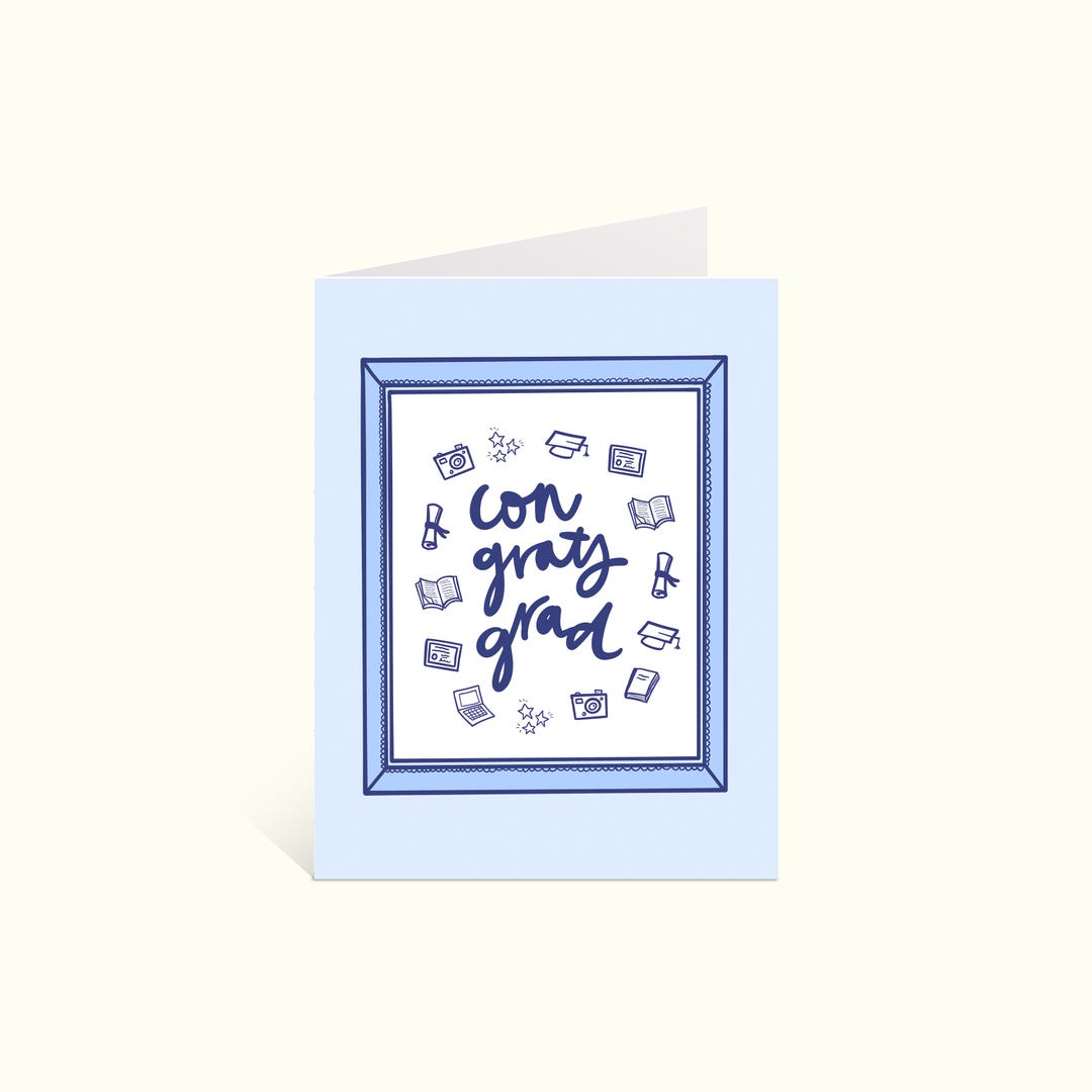 Congrats Grad Card | New Grad | Graduation | Celebrate | Blank Inside ...
