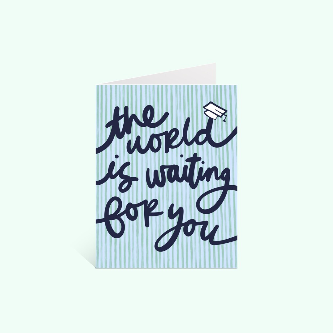 Graduation Card | the World is Waiting for You | New Grad | Celebrate ...
