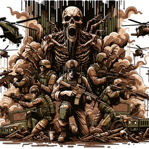 Valor & Shadows: Military-inspired Artistic Wall Print - Etsy