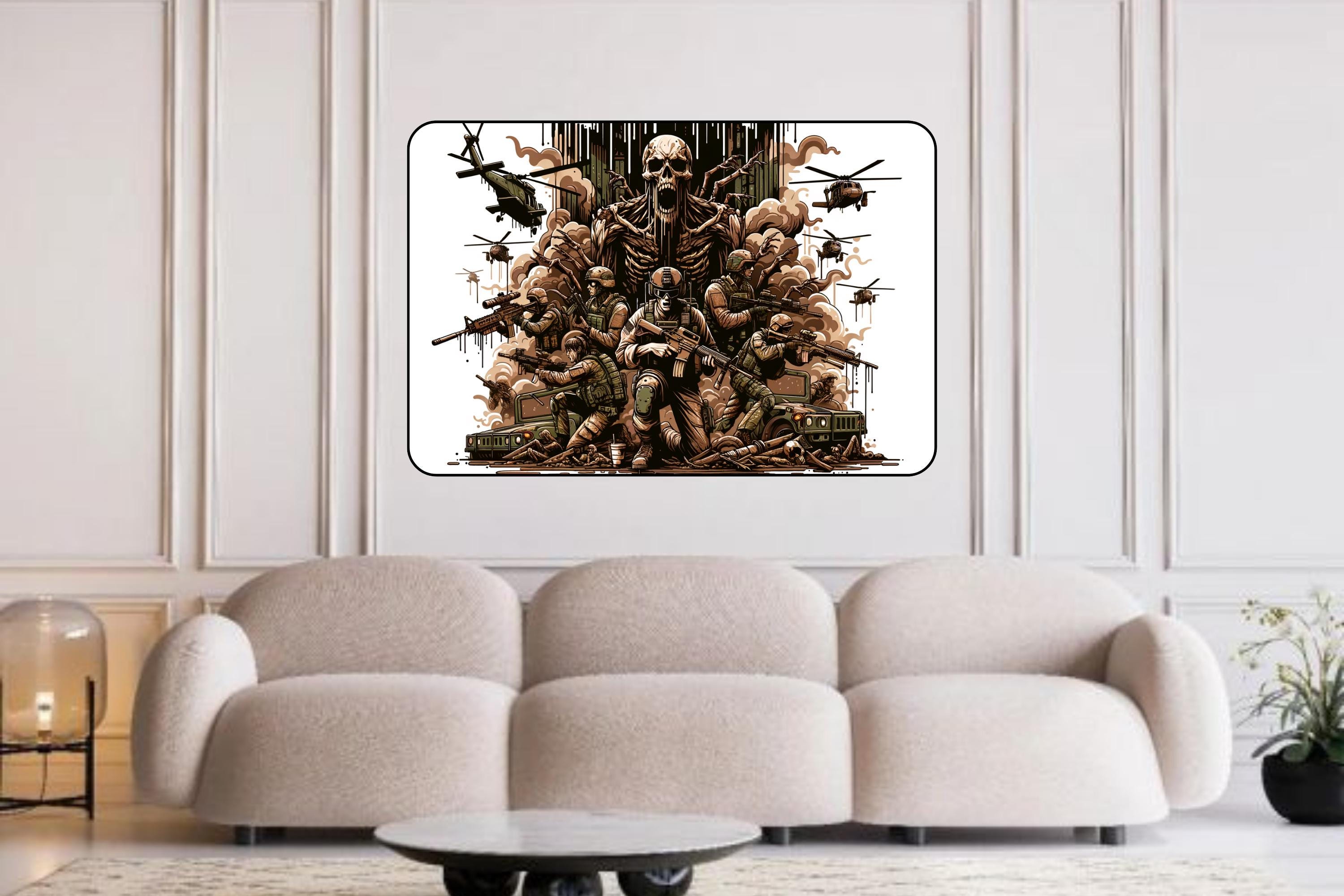 Valor & Shadows: Military-inspired Artistic Wall Print - Etsy