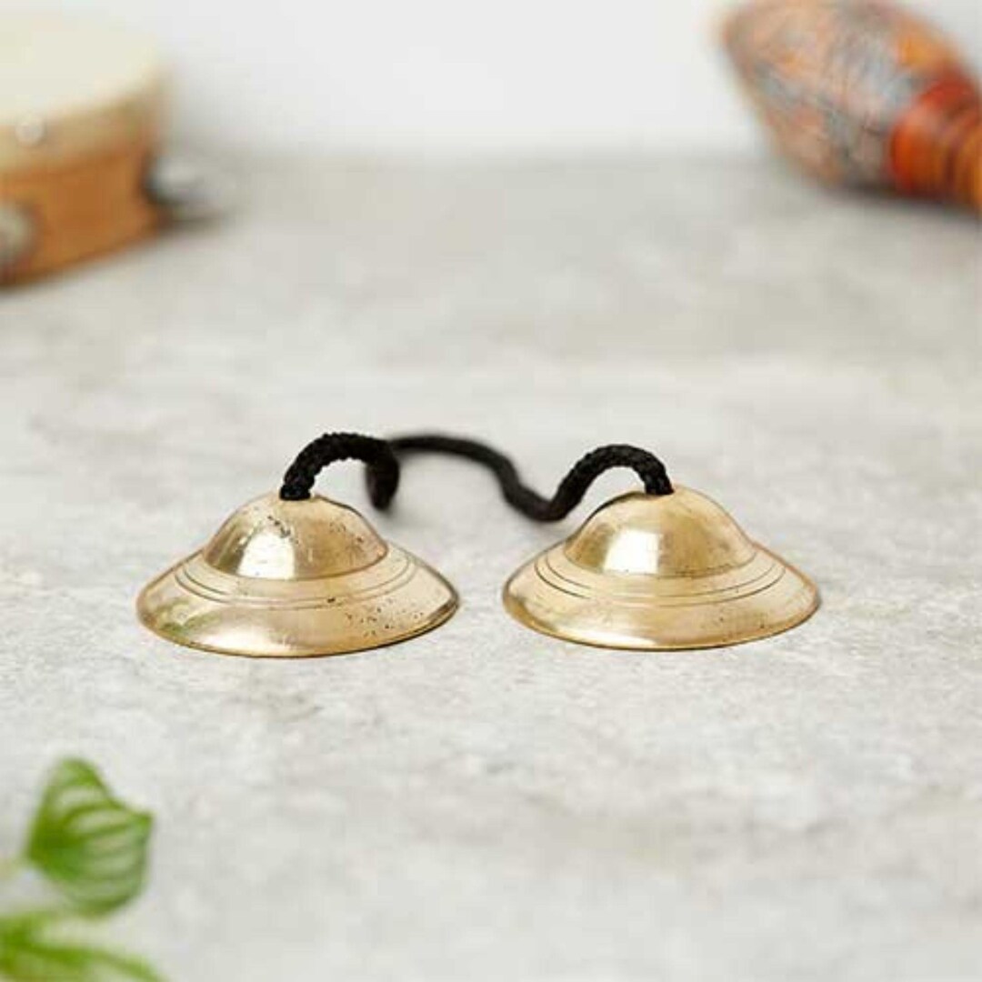 Pair of Large Indian Bells Om Mani String Prayer Bells - Etsy
