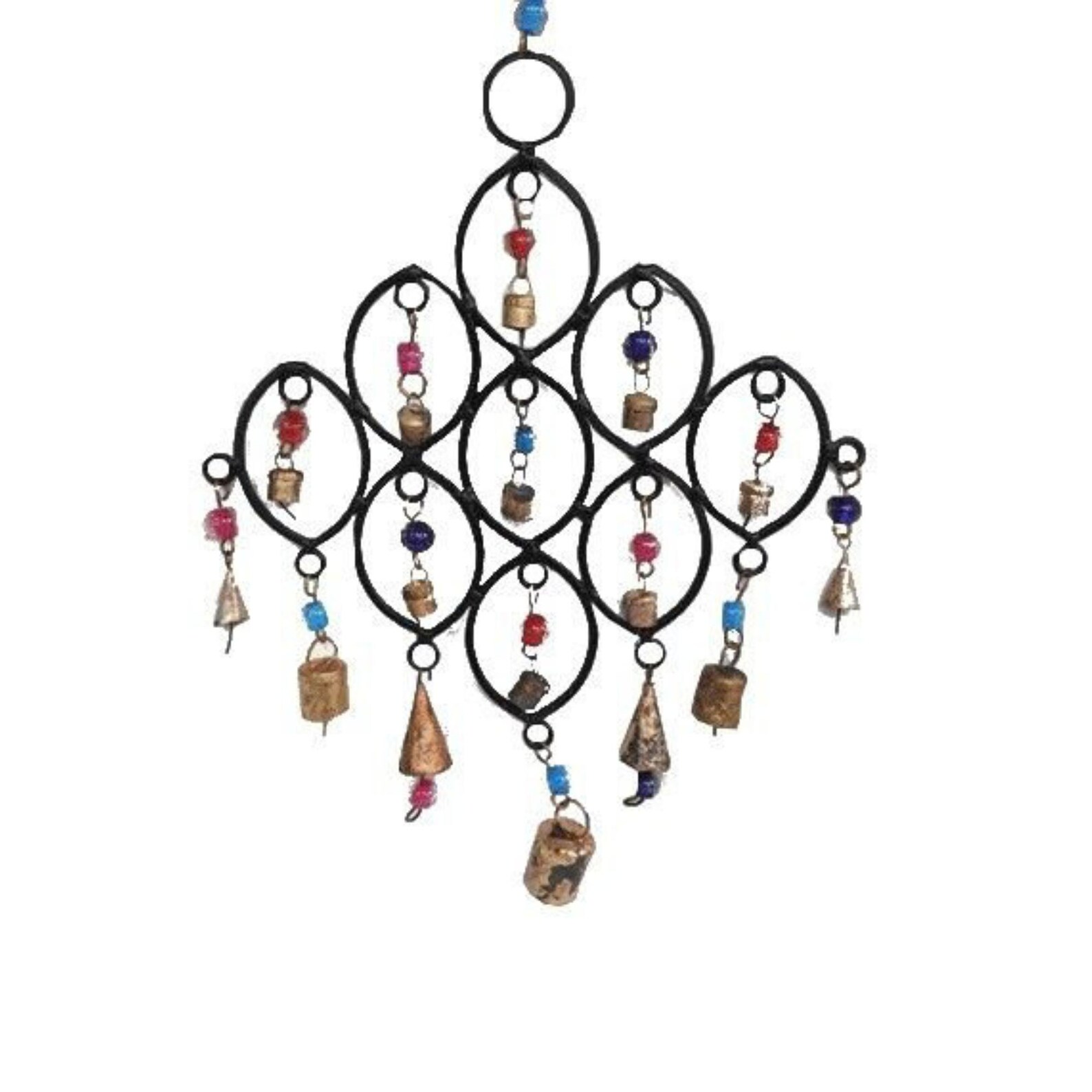 Hand Made Cast Iron & Brass Hanging Multi Bell Windchimes / Wind Chime ...