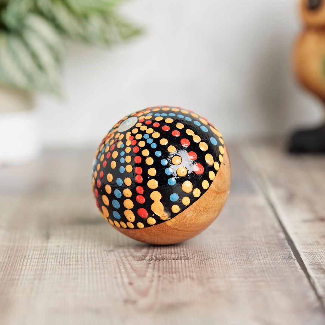 Handheld Painted Ball Rattle Instrument Hand Made Shaker Music ...