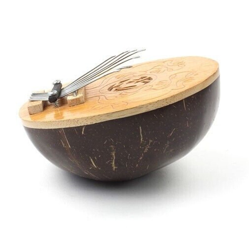 Wooden Thumb Piano Coconut Pluck Percussion Bali 7 Note 16cm - Etsy