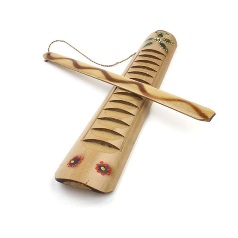 Handmade Carved Wooden Guiro Bamboo Hand Percussion Musical Instrument ...