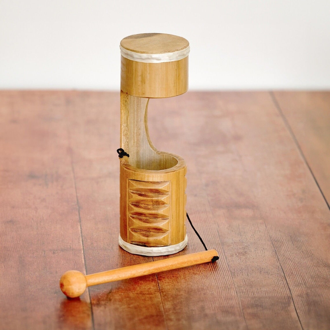 Jati Guiro Drum Shaker 3 in One Indonesian Percussion Instrument 25cm ...