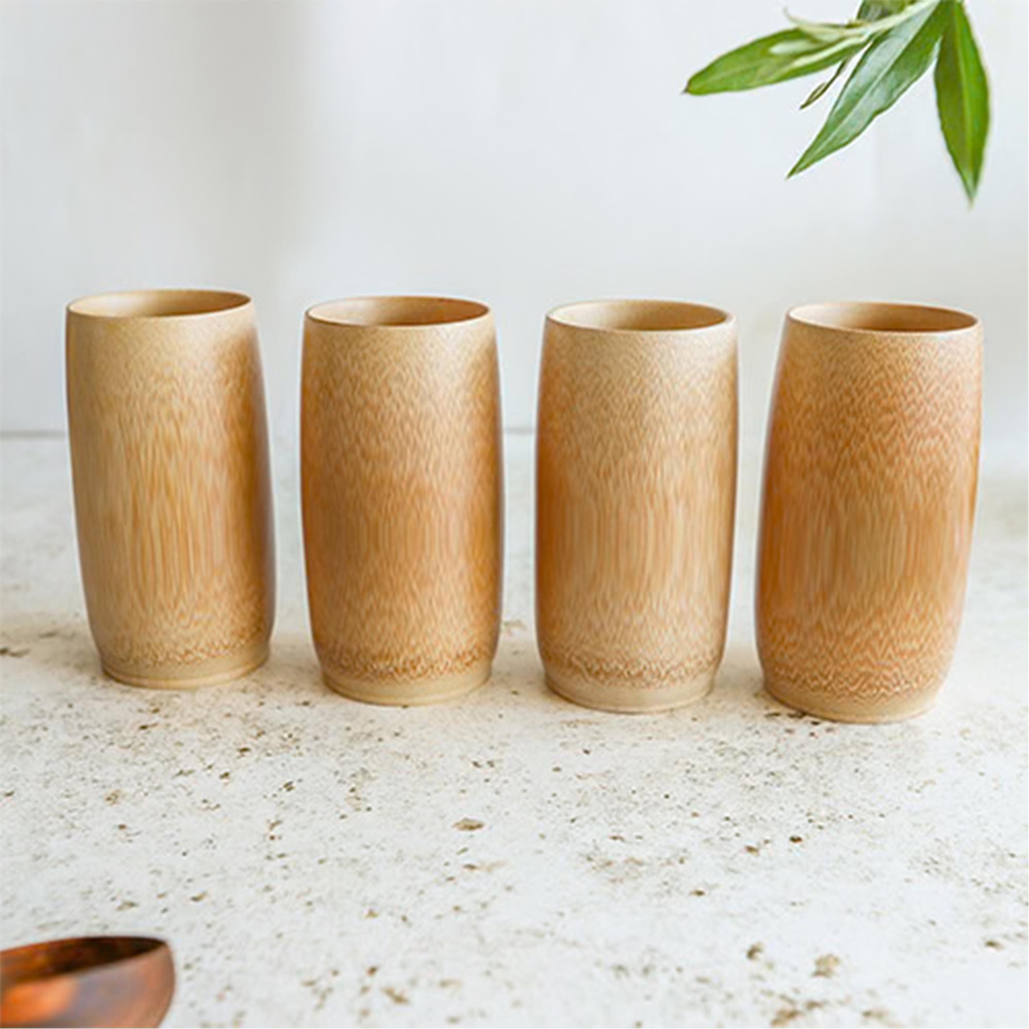Set of Four Bamboo Tall Cocktail Cups Handmade 12cm - Etsy