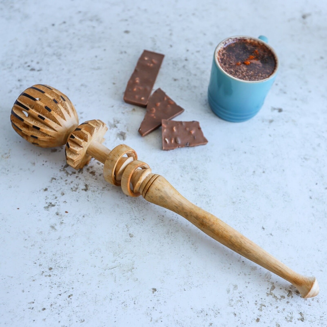 Fair Trade Hand Carved Made Wooden Mexican Molinillo Hot Chocolate ...