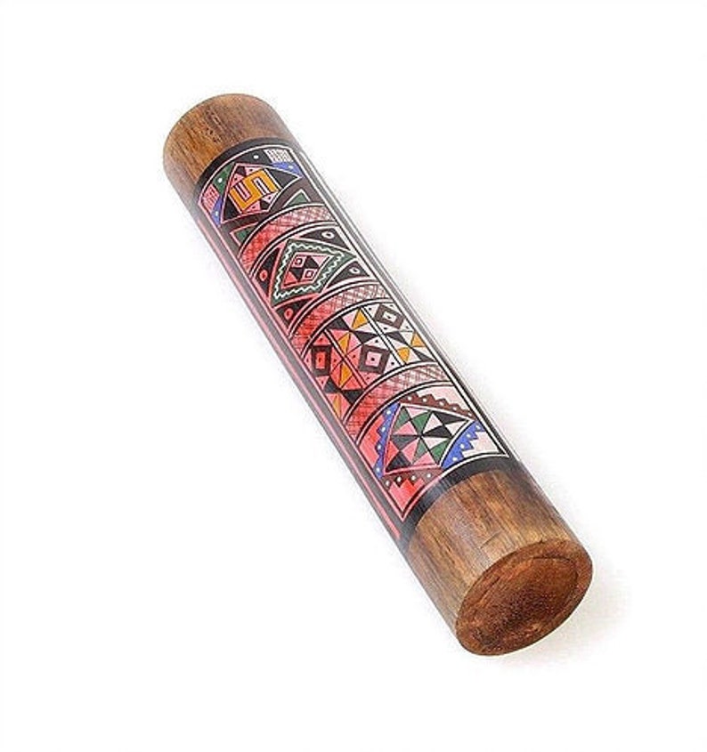 Peruvian Wooden Rainstick Musical Instrument Hand Painted 25cm or 50cm ...
