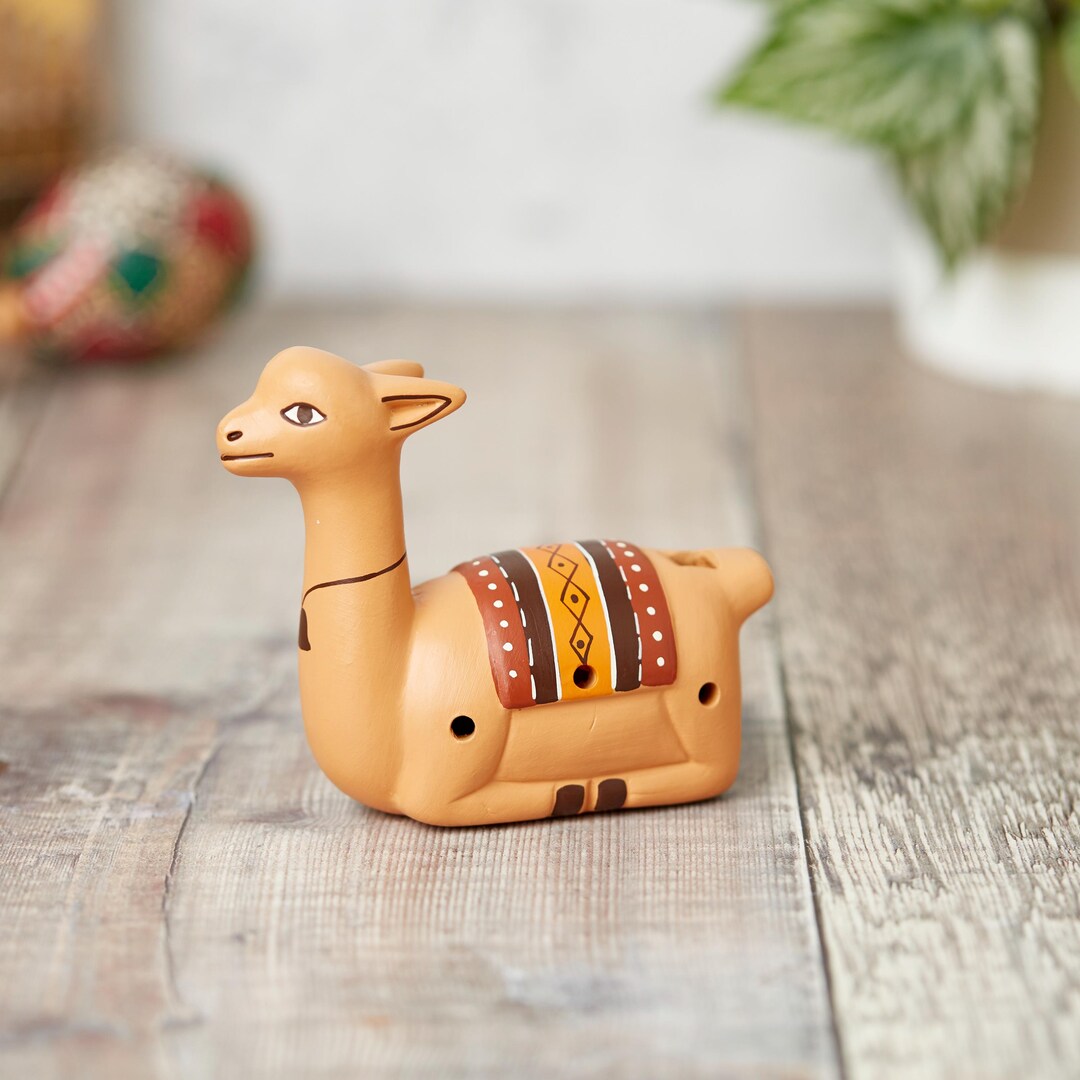 Llama Design Handmade Clay Ocarina Flute Fair Trade Musical Instrument ...