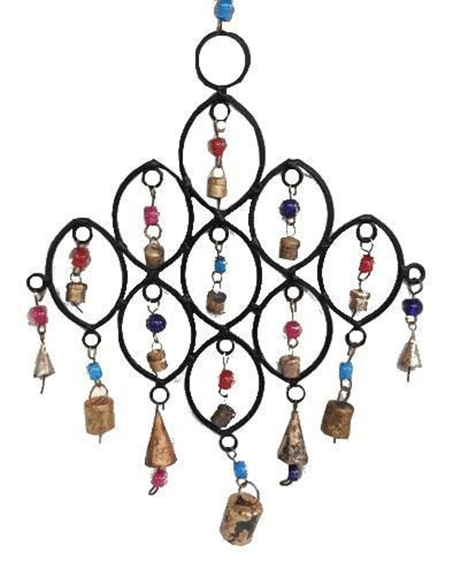 Hand Made Cast Iron & Brass Hanging Multi Bell Windchimes / Wind Chime ...