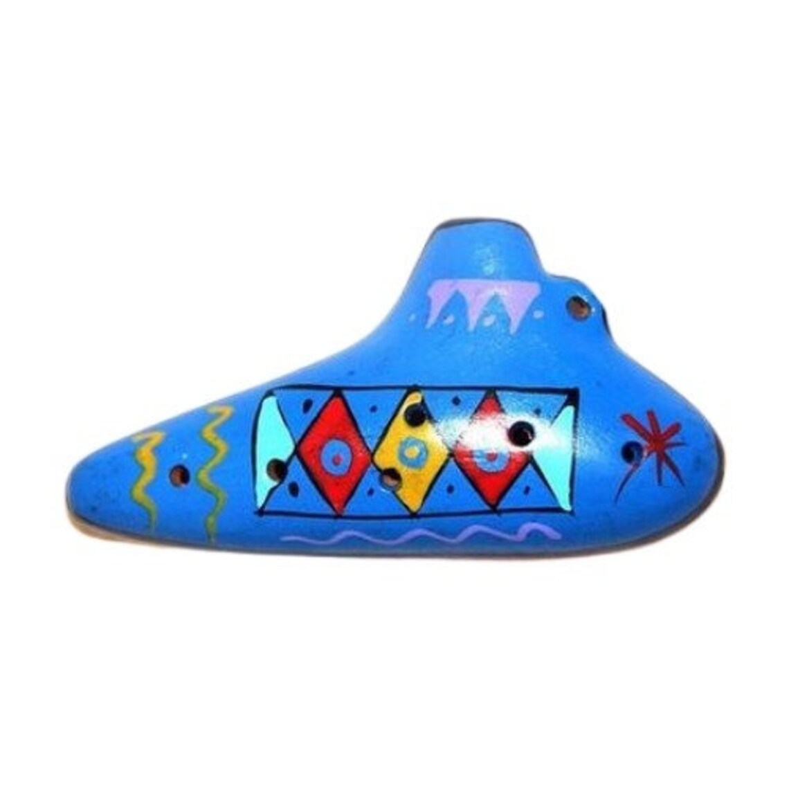 Fair Trade Hand Made Clay Submarine Ocarina Pendant Flute Instrument 8 ...