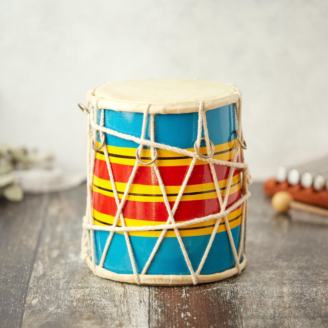 Indian Dholak Drum – Handmade Dholki Damaru Music Instrument 20cm - Etsy