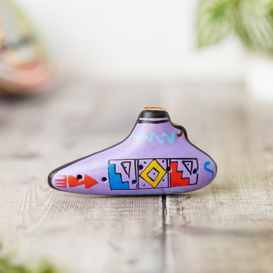 Fair Trade Hand Made Clay Submarine Ocarina Pendant Flute Instrument 8 ...