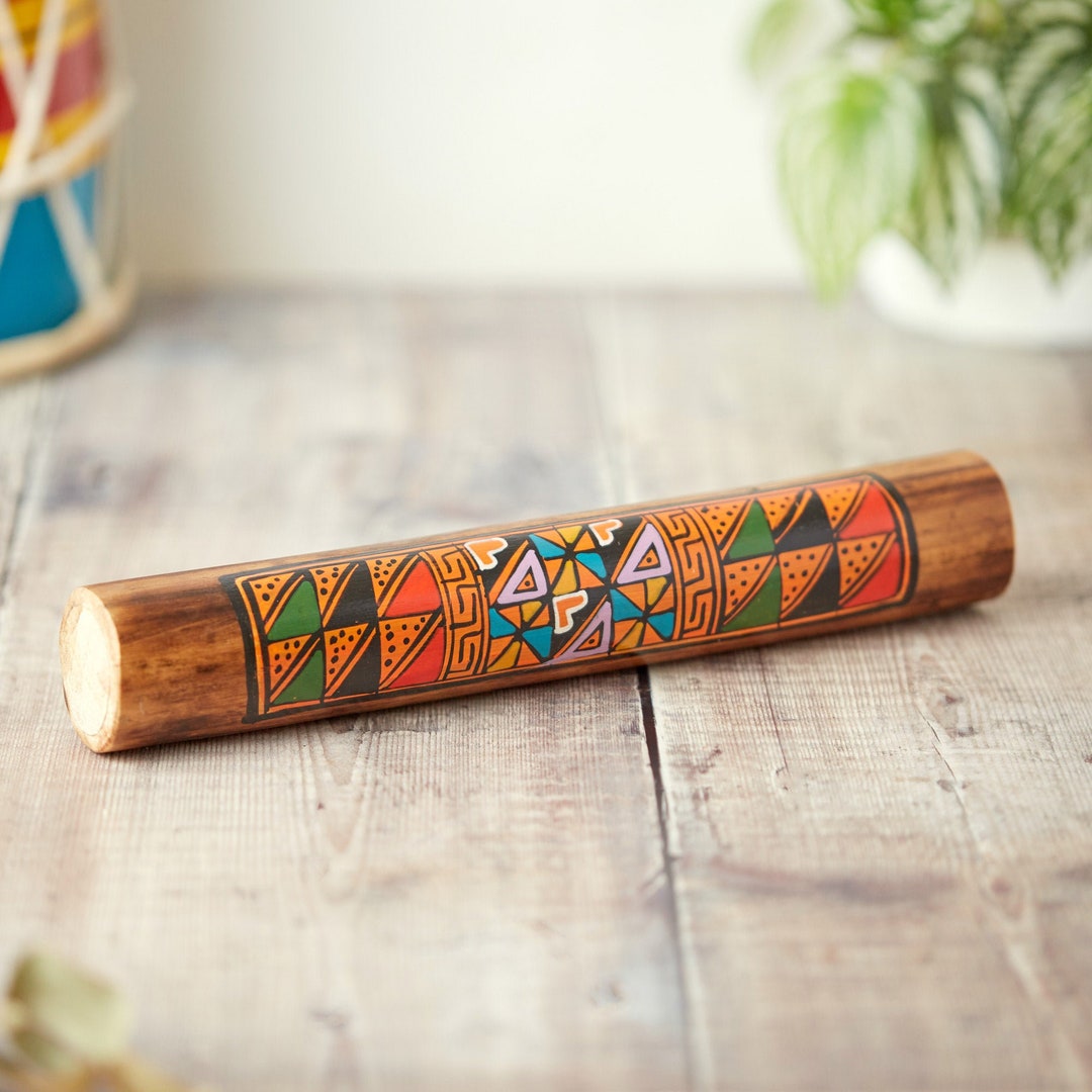 Peruvian Wooden Rainstick Musical Instrument Hand Painted 25cm or 50cm ...