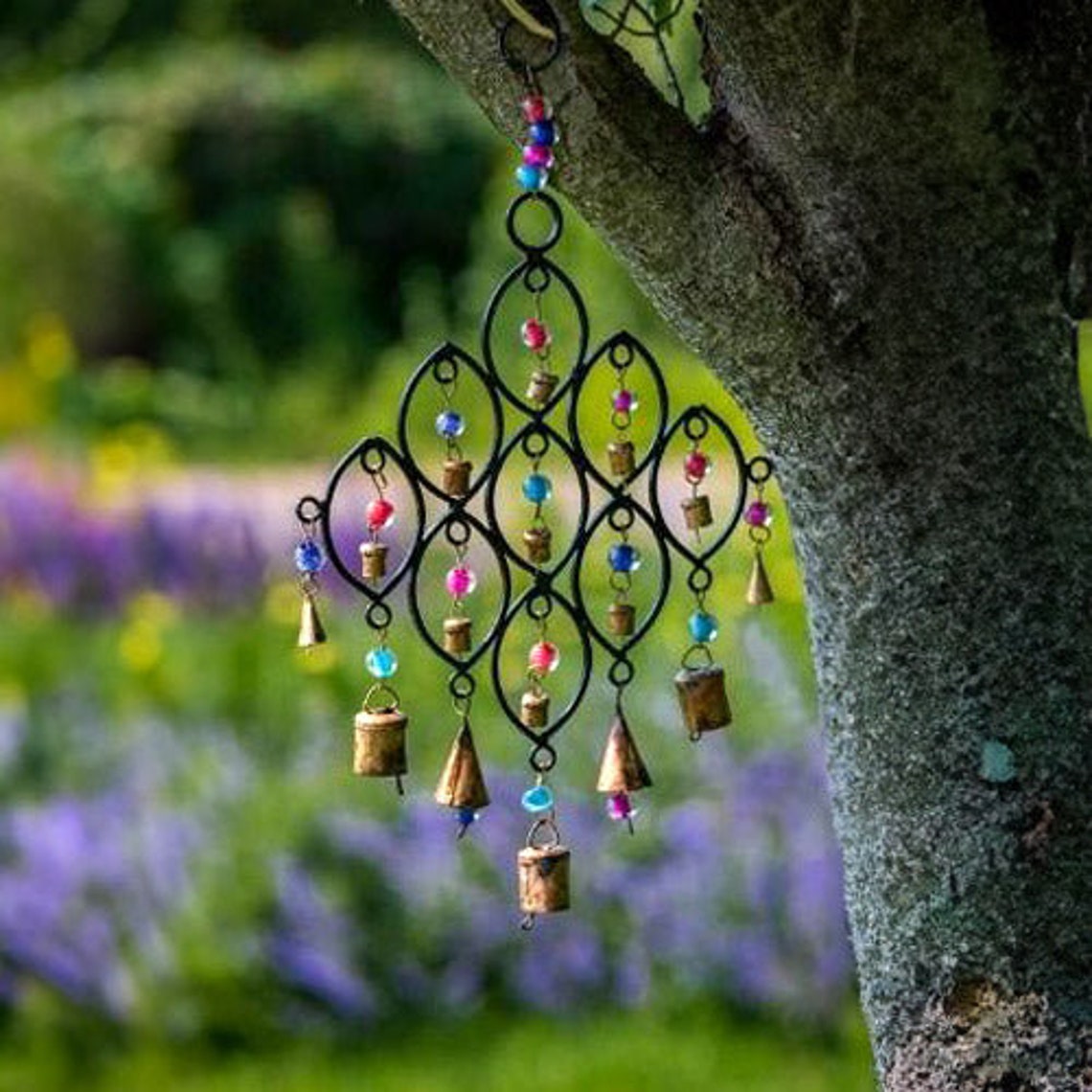 Hand Made Cast Iron & Brass Hanging Multi Bell Windchimes / Wind Chime ...