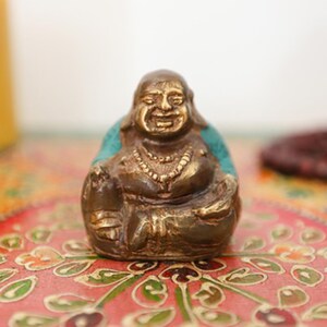 Bronze Solid Laughing Buddha 5cm - Etsy