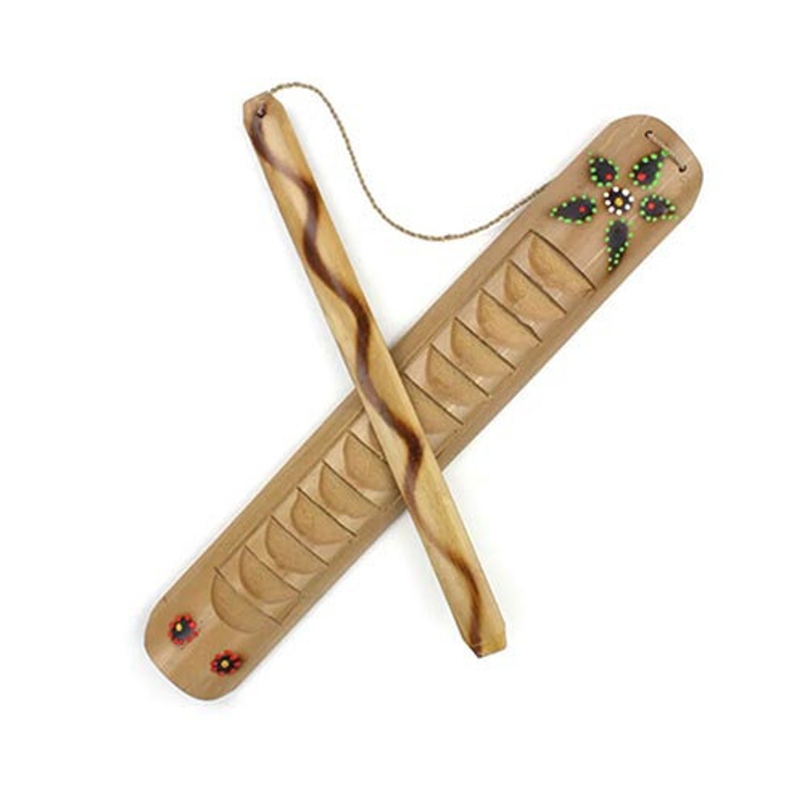 Handmade Carved Wooden Guiro Bamboo Hand Percussion Musical Instrument ...