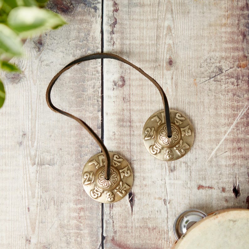 Pair of Indian Bells on Leather Band String Prayer Bells Percussion ...