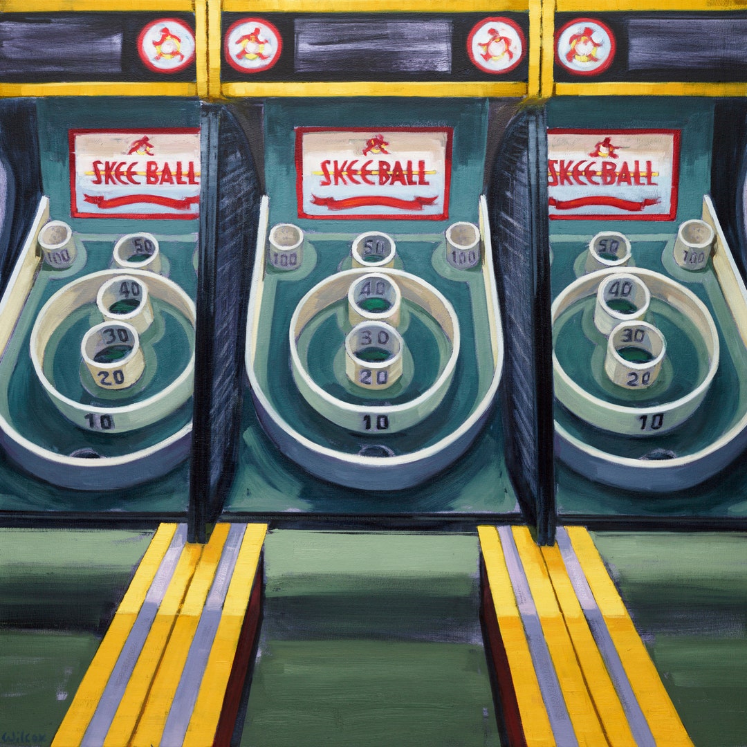 Stampa artistica di Skee-Ball, arte arcade, nostalgia, giochi d'epoca ...