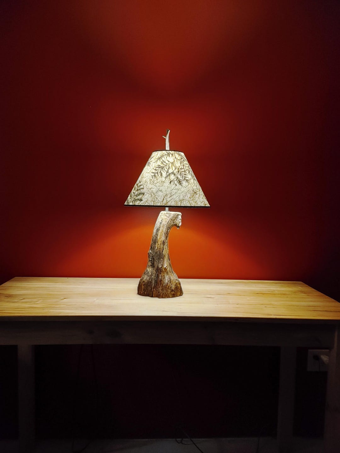 Maple Burl Lamp With Handmade Cedar Shade - Etsy