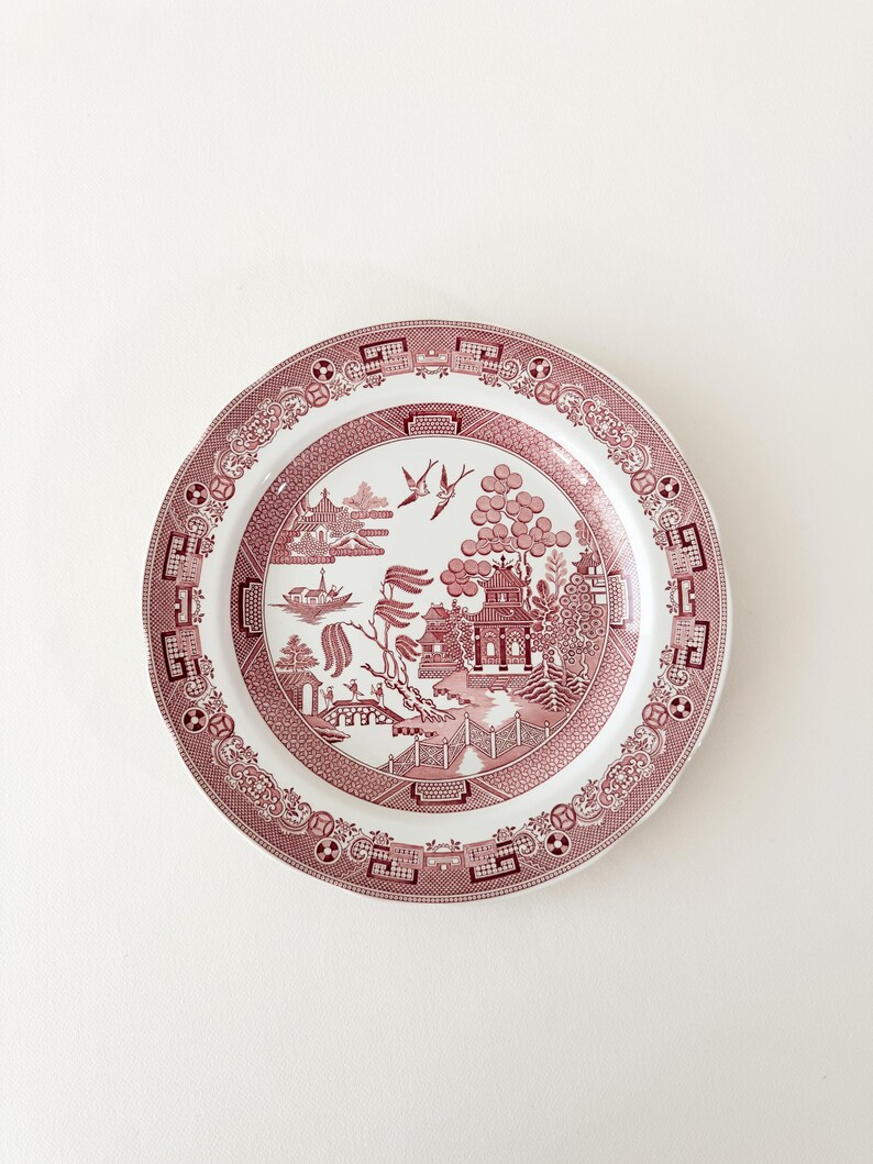 Spode Archive Georgian Collection Dinner Plates in Cranberry Pink, Set ...