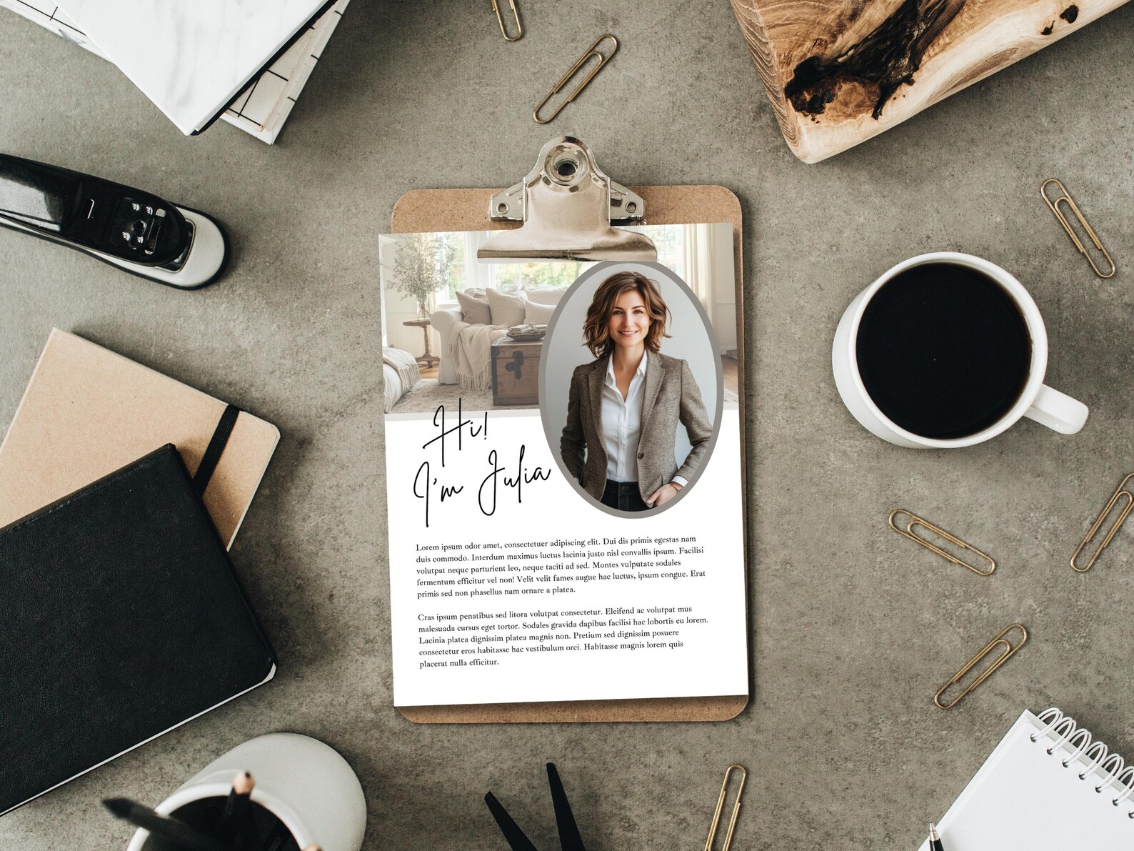 Realtor Bio Flyer Template | Real Estate Agent Introduction Sheet ...